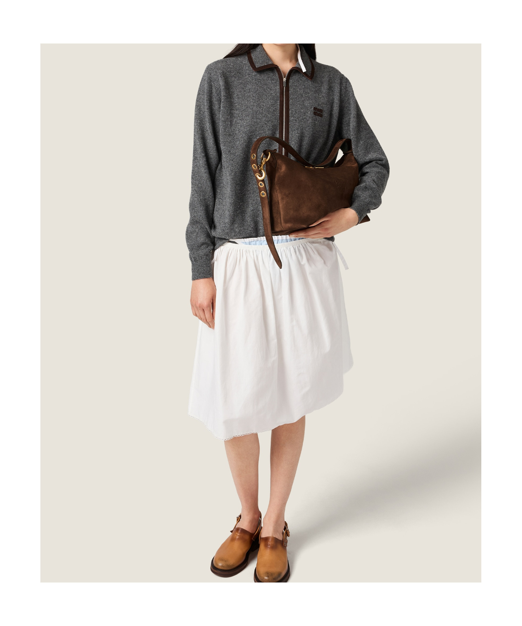 MIU MIU Miu Miu Spirit Suede Hobo Bag